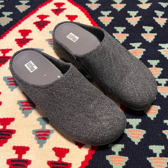 Fitflop | Shoes | Fitflop Shuv Felt Gray Slipon Wool Clogs Mules | Poshmark